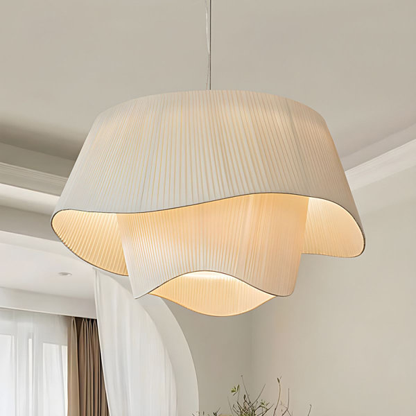 Wrought StudioModern Unique Shape Chandelier Ceiling Lights Fabric Pendant Light Fixture For ...